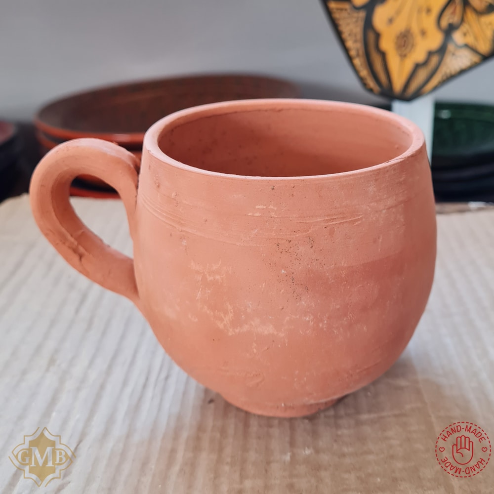 Eco Moroccan Terracotta Mug Handcrafted - Lot 2 Pieces - Grand Moroccan ...